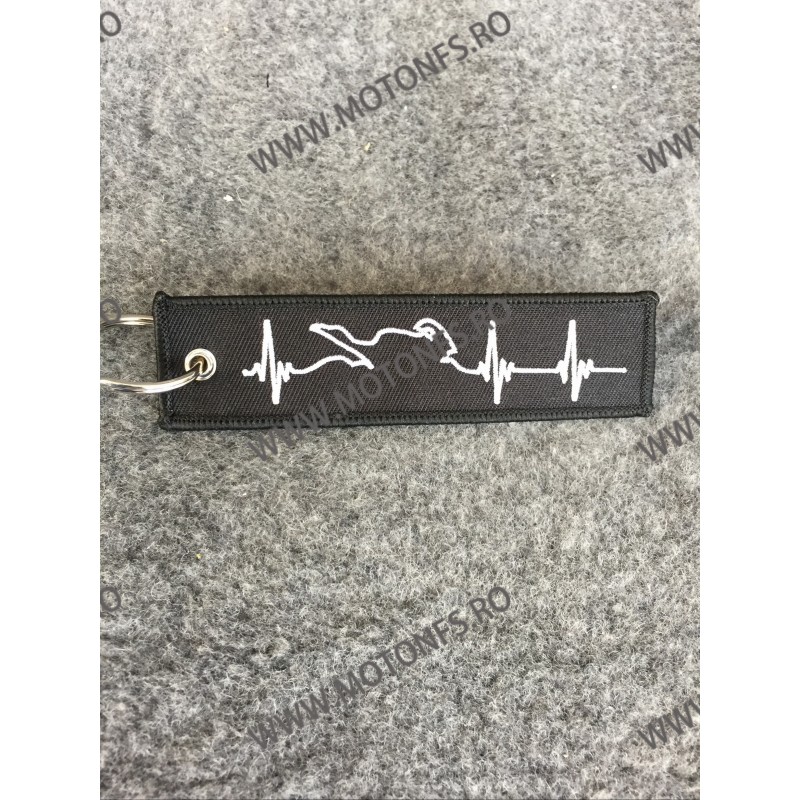 Heartbeat Breloc Brodat Pe Ambele Fete 0HF6OO