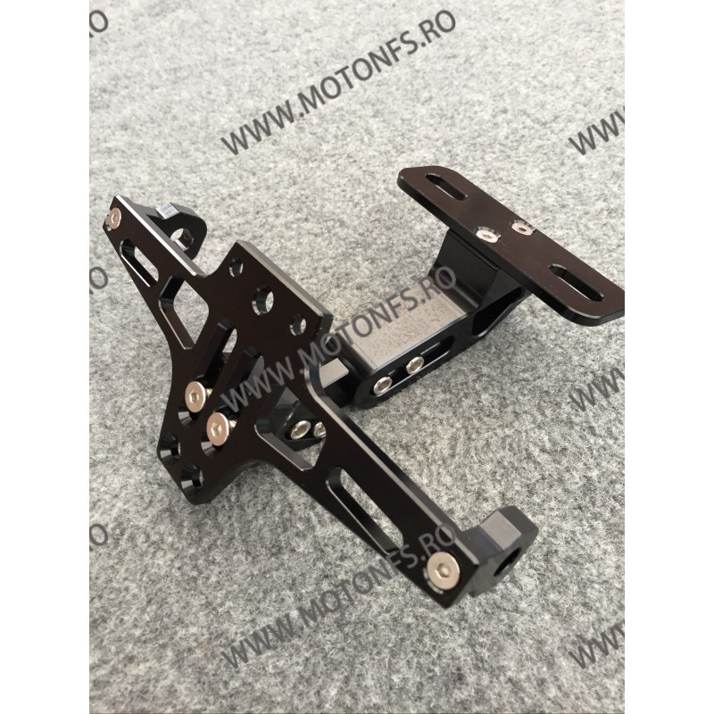 Suport numar Rabatabil CNC + Lumina LED Negru / motocicleta / scuter ...