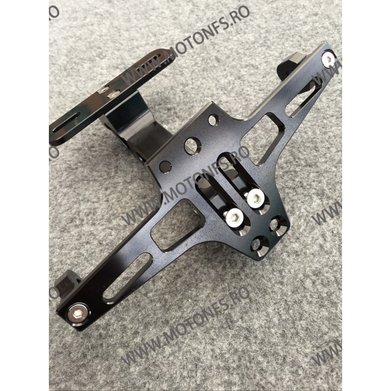 Suport numar Rabatabil CNC + Lumina LED Negru / motocicleta / scuter ...
