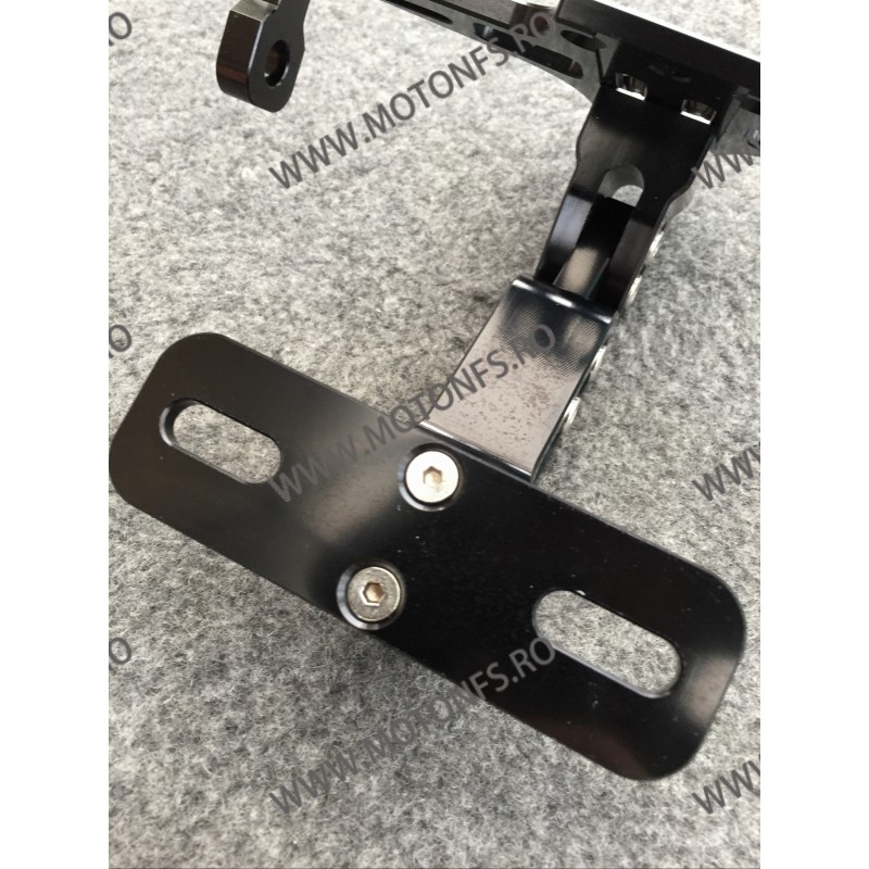 Suport numar Rabatabil CNC + Lumina LED Negru / motocicleta / scuter ...