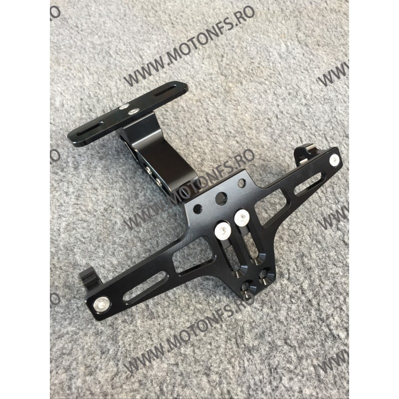 Suport numar Rabatabil CNC + Lumina LED Negru / motocicleta / scuter ...