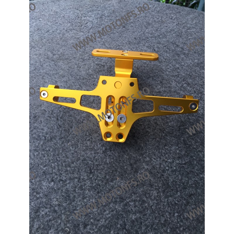 Suport numar Rabatabil + Lumina LED CNC Auriu / motocicleta / scuter ...