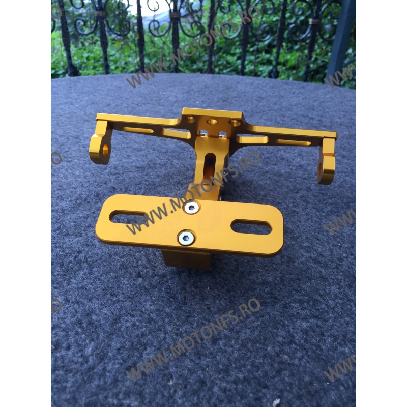 Suport numar Rabatabil + Lumina LED CNC Auriu / motocicleta / scuter ...