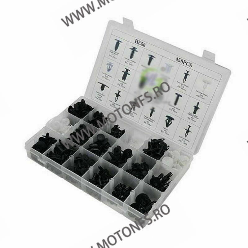 SET HE50-450pcs CLIPSURI CLEME AUTO DE PLASTIC AGLI6