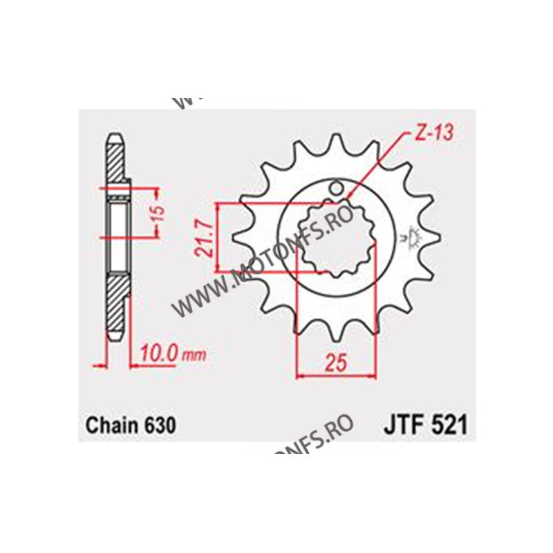 JT - Pinion (fata) JTF521, 15 dinti - Z900'76/Z1000D/A1/A2/H/MK II
