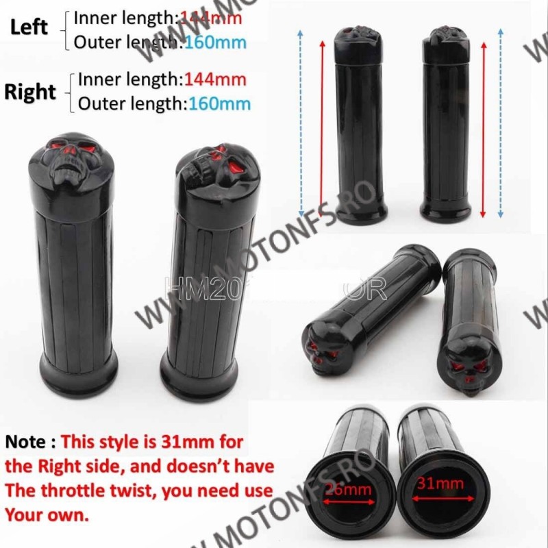 25mm Set 2Buc Mansoane Cu Capetele De Ghidon Cafe Racer Harley-Davidson ...