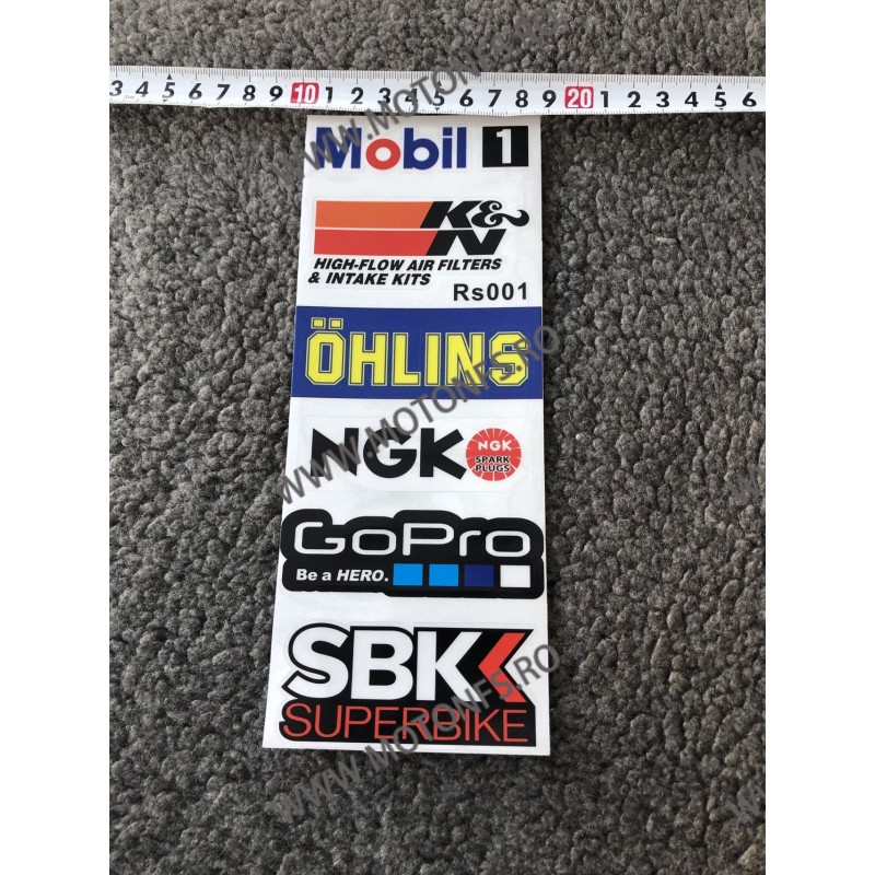 Set Autocolant / Stickere Pentru Moto ATV MOBIL OHLINS NGK GOPRO SBK