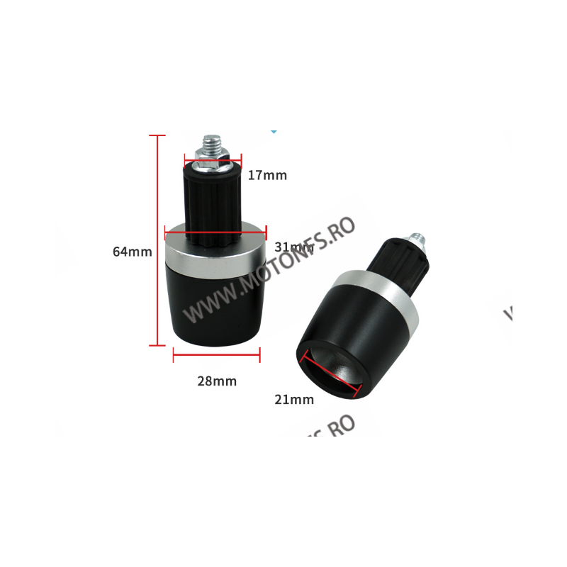 Capete de ghidon universale - Argintiu GA89O