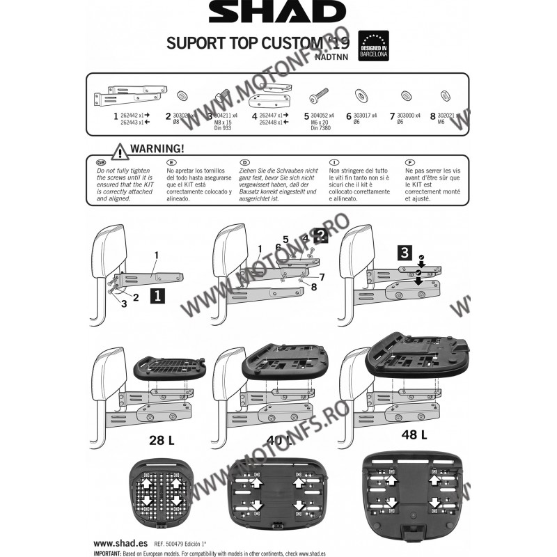 Universal rack fitting SHAD NADTNN Negru