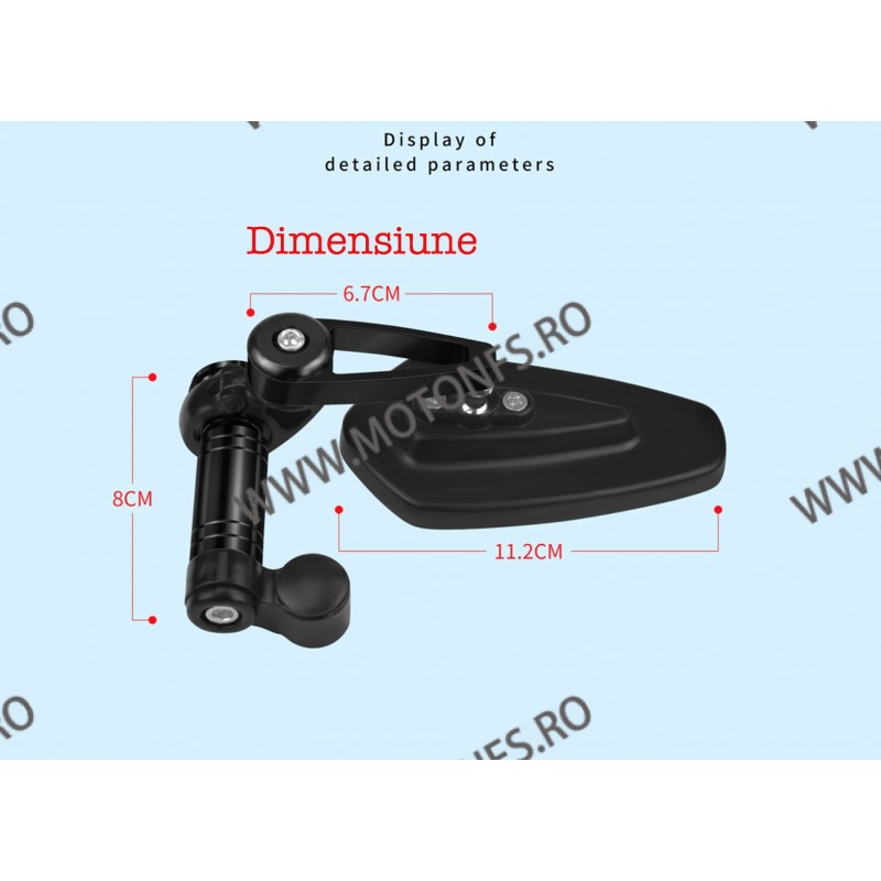 Set 2 Buc Oglinzi Geam Albastru Adjustable CNC Universale Moto Honda ...